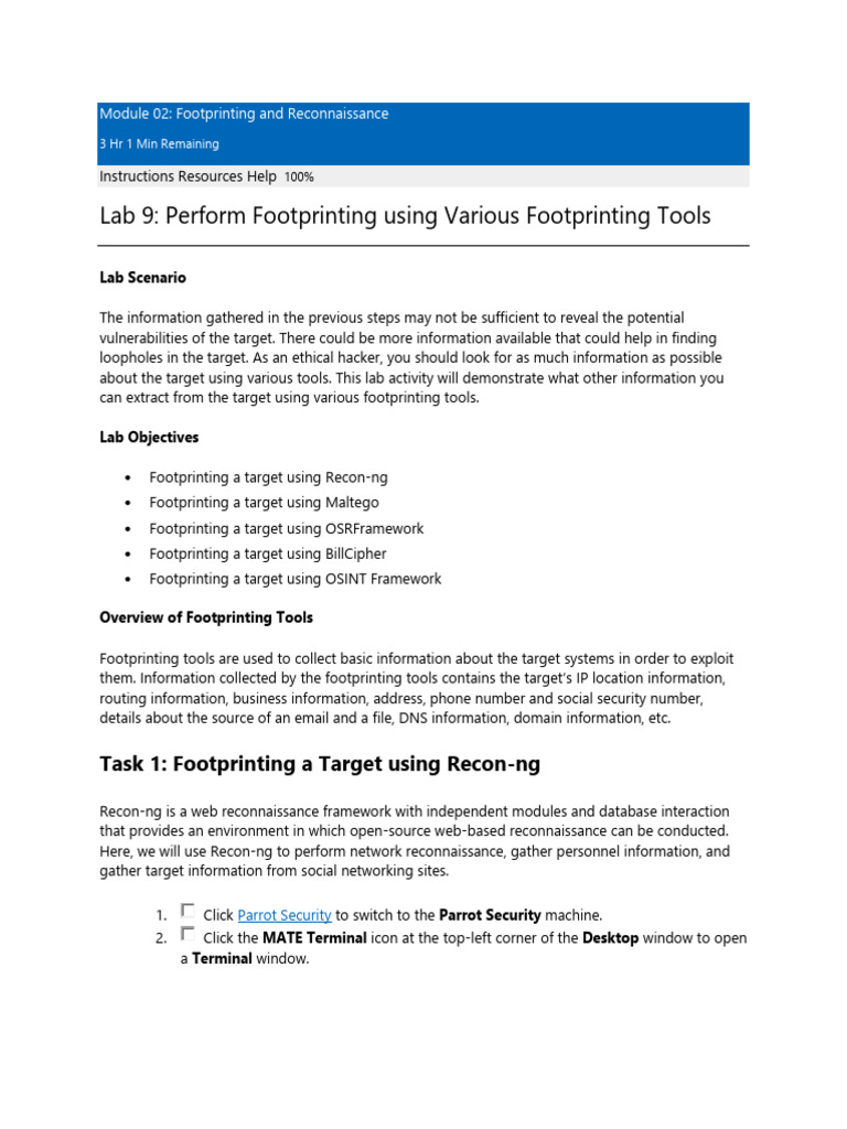 2.9 Perform Footprinting Using Various Footprinting Tools | PDF | Domain Name System | Computer File