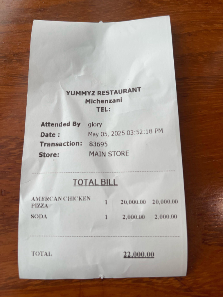 Receipt of Get Together For Zanzibar Zone | PDF
