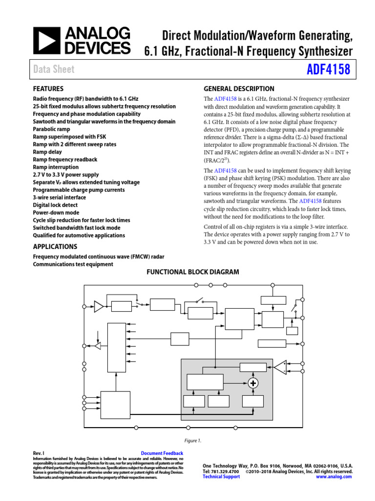 ADF4158 | PDF | Modulation | Detector (Radio)