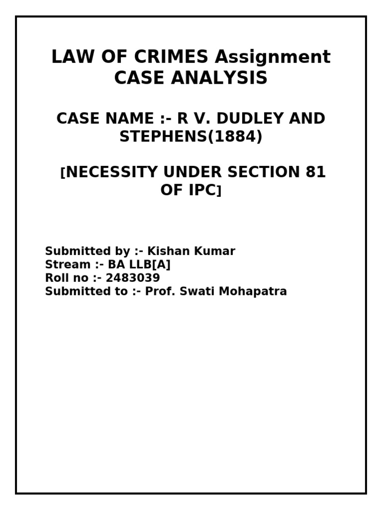 LAW of CRIMES Assignment Kishan | PDF