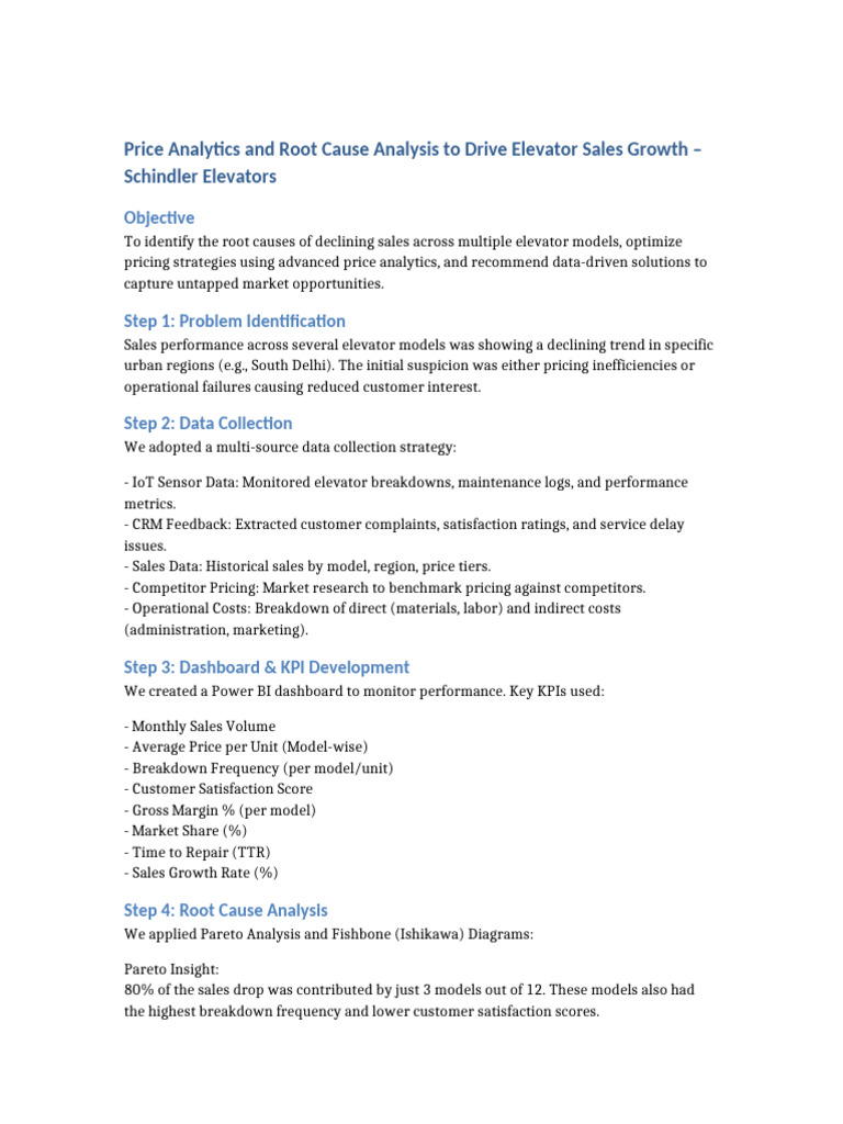 Price Analytics Project Schindler | PDF | Pricing | Performance Indicator
