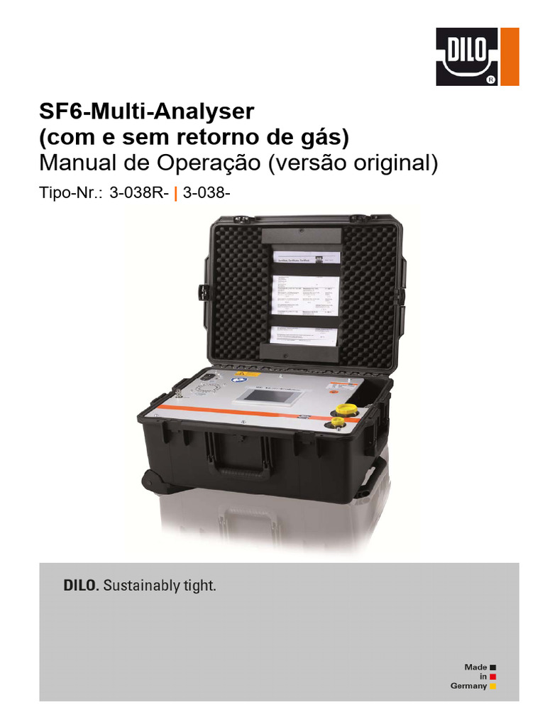 Manual de Operação do SF6 Multi Analyser | PDF | Conector elétrico ...