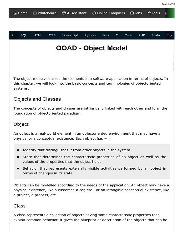 Object-Oriented Model in OOAD | PDF | Class (Computer Programming) | Inheritance (Object ...