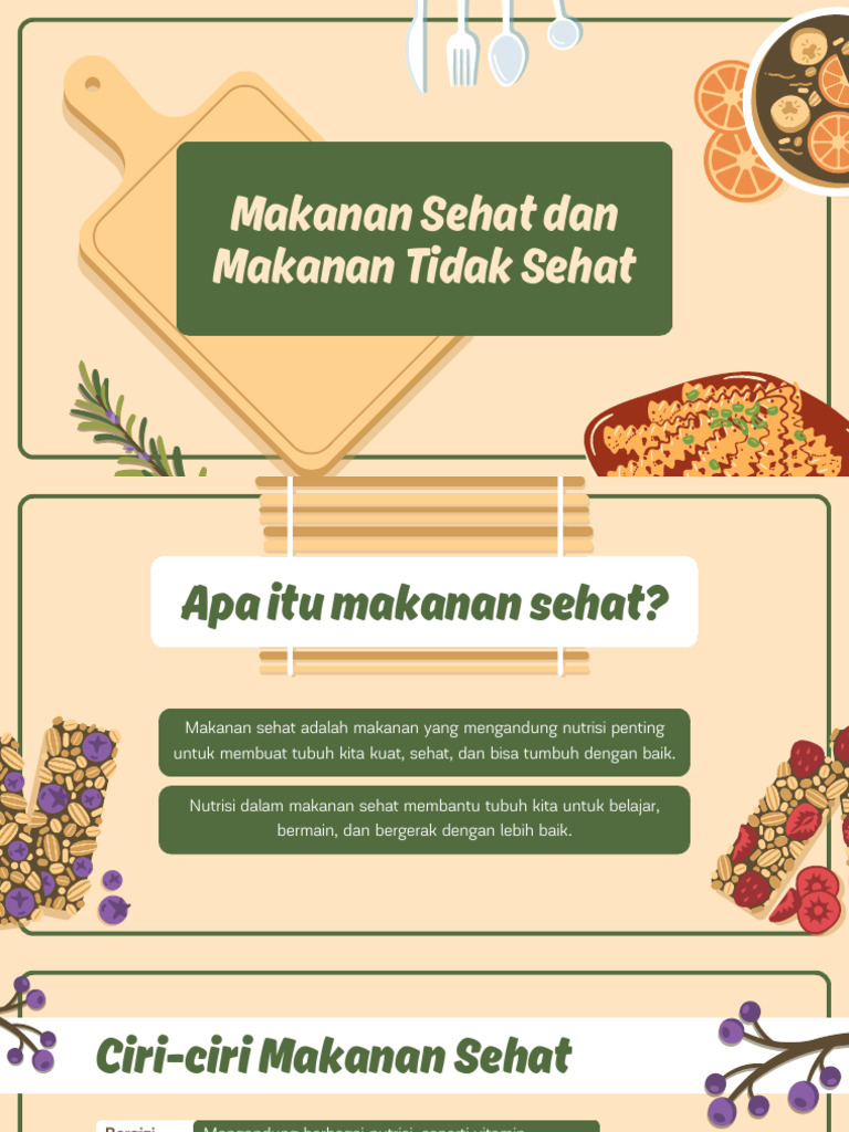 Ciri-Ciri Makanan Sehat dan Tidak Sehat | PDF