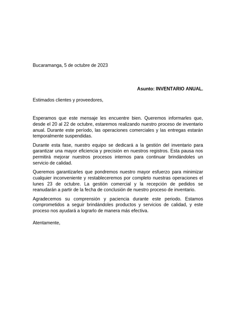 Aviso de Inventario Anual 2023 | PDF
