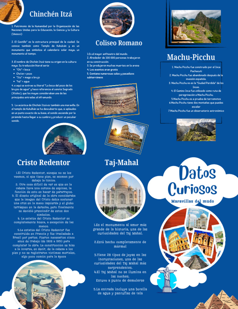 Datos Curiosos de Maravillas Mundiales | PDF | Machu Picchu