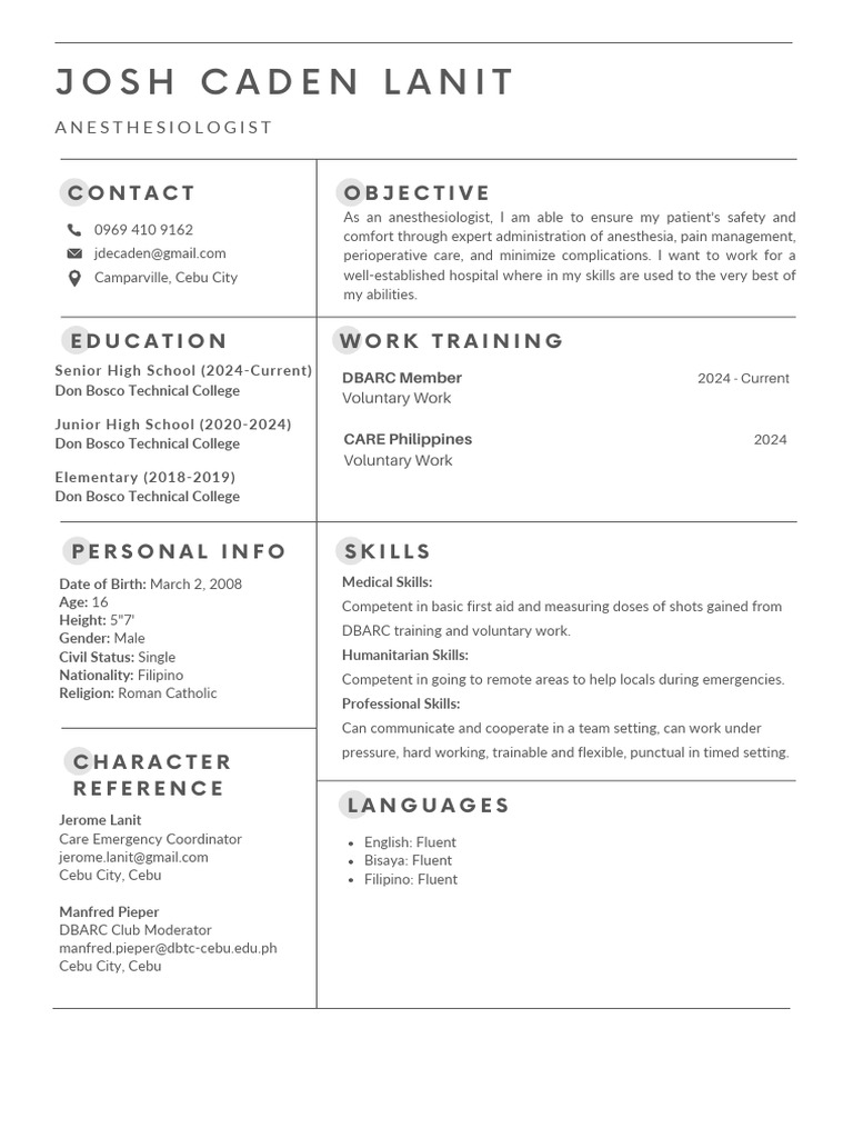 Minimalist White and Grey Professional Resume | PDF