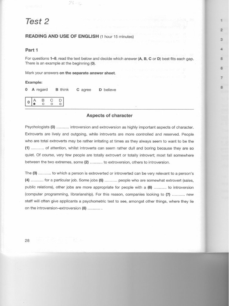 B2 Exam 2 Reading | PDF