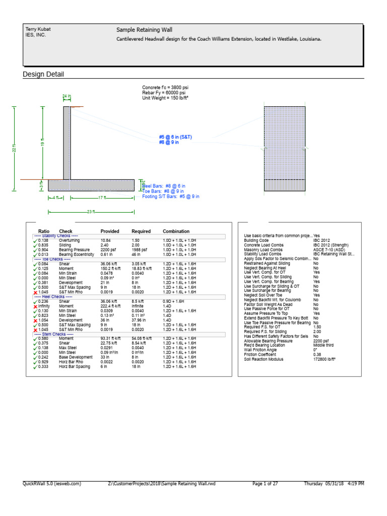 QuickRWall Sample Report | PDF | Building Engineering | Mechanical Engineering