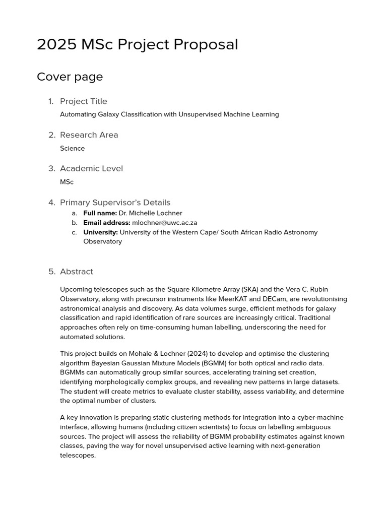 2026SM6 Automating Galaxy Classification With Unsupervised Machine Learning | PDF | Cluster ...