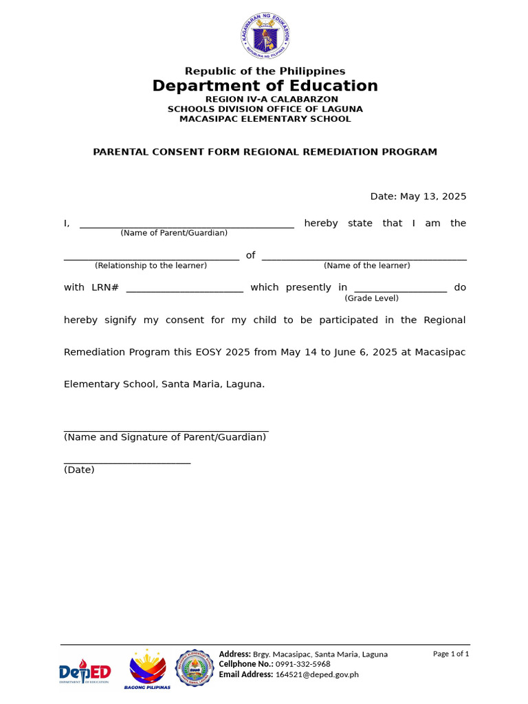 Parent Consent | PDF