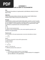 Exp 4 - Galvanometer Resistance - Half Deflection Method | PDF | Electromagnetism | Electricity