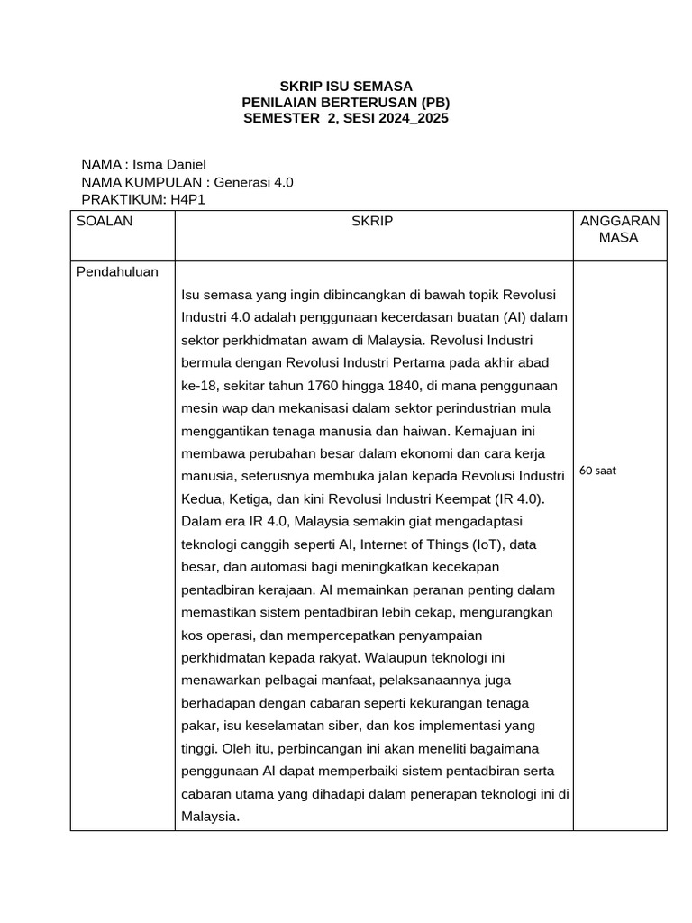 2024 - 25 - Skrip Isu Semasa | PDF