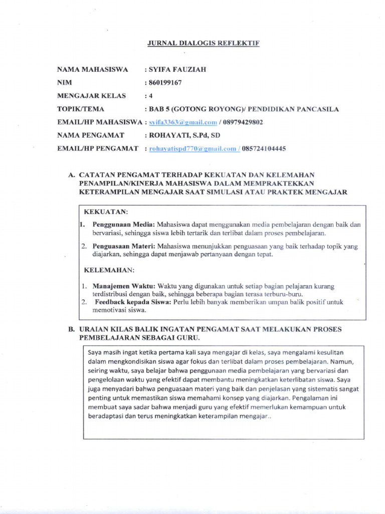 JURNAL DIALOGIS REFLEKSIF SESI 4 | PDF