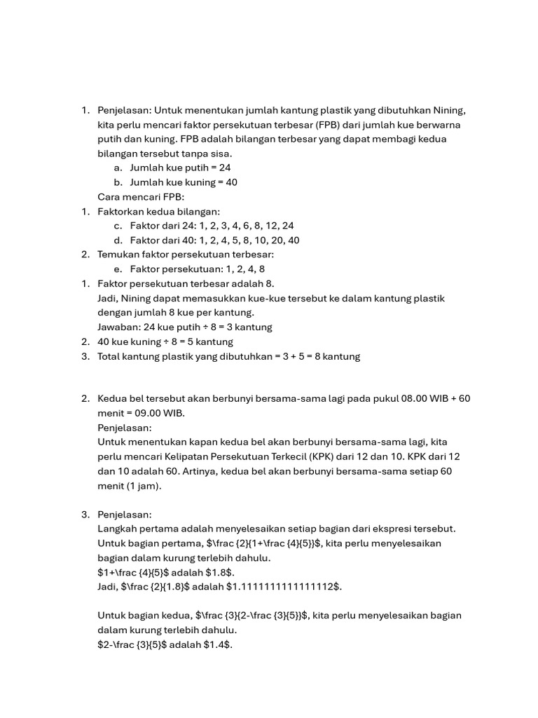 Tugas 3 Matematika | PDF