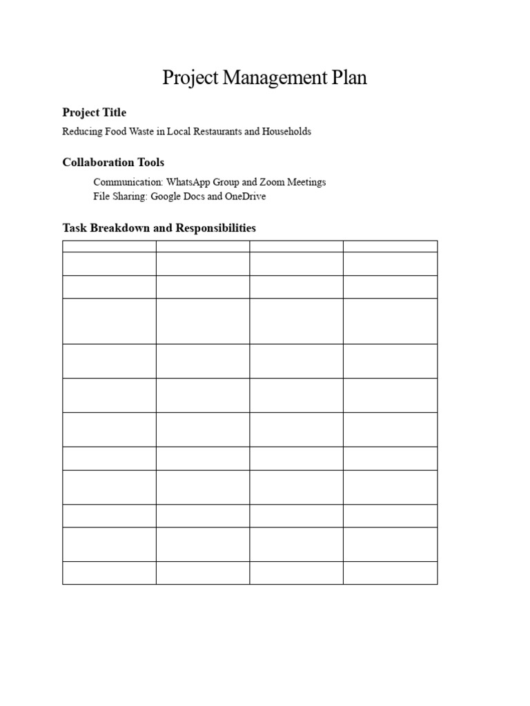 Project Management Plan1 | PDF