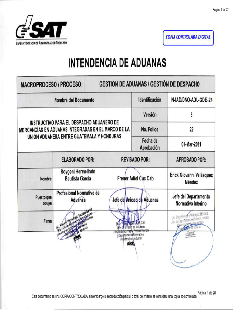 In IAD DNO ADU GDE 24 Instructivo Despacho Aduanero Merc. Aduanas ...
