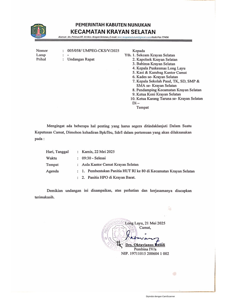 Undangan Rapat-1 | PDF