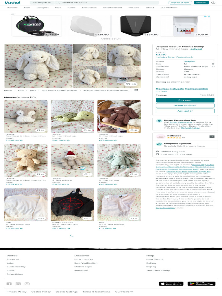 Jellycat Medium Twinkle Bunny Vinted | PDF | Sales | Marketing