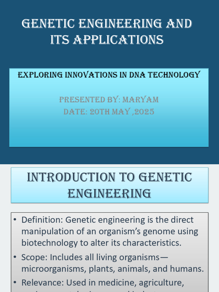 Colorful Genetic Engineering Presentation | PDF | Genetic Engineering ...