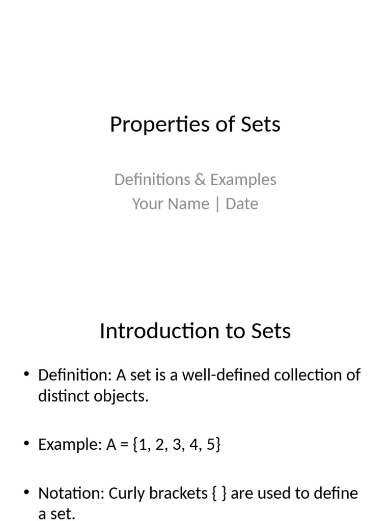 Properties - of - Sets - Presentation - Ppts - Maths | PDF