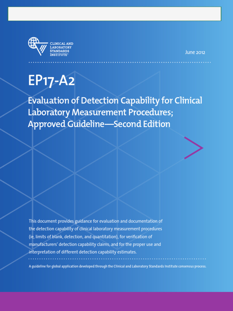 CLSI EP17-A2 Detection Capability Guide | PDF | Detection Limit | Biomarker