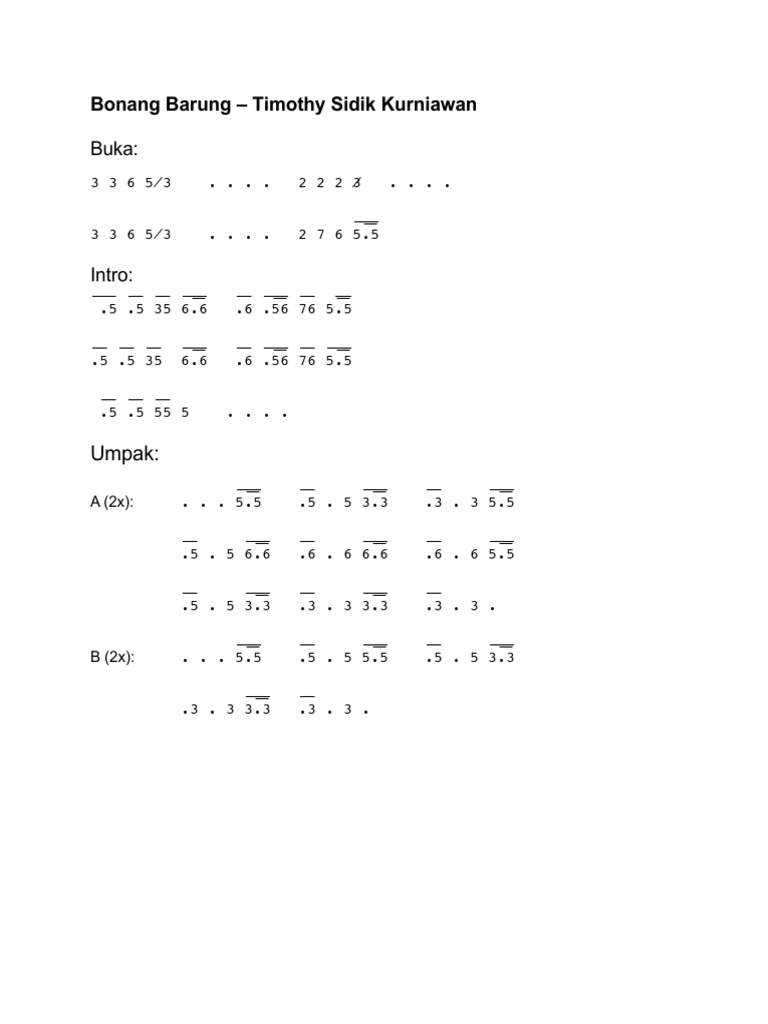 Bonang Barung - Bunga Era Efrina | PDF