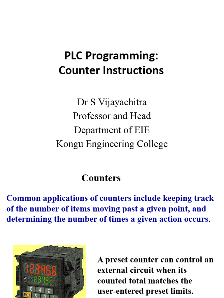 CLASS 18 PLC Counter Instructions | PDF | Programmable Logic Controller | Timer