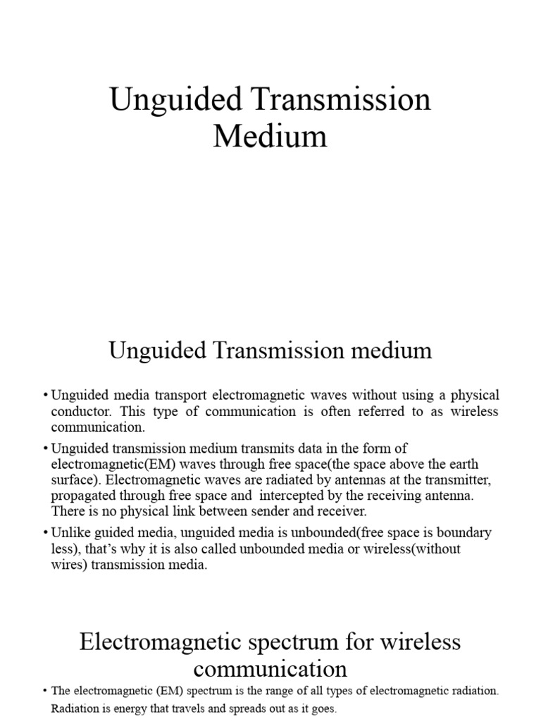 Unguided Transmission Media | PDF | Transmission Medium | Radio Propagation