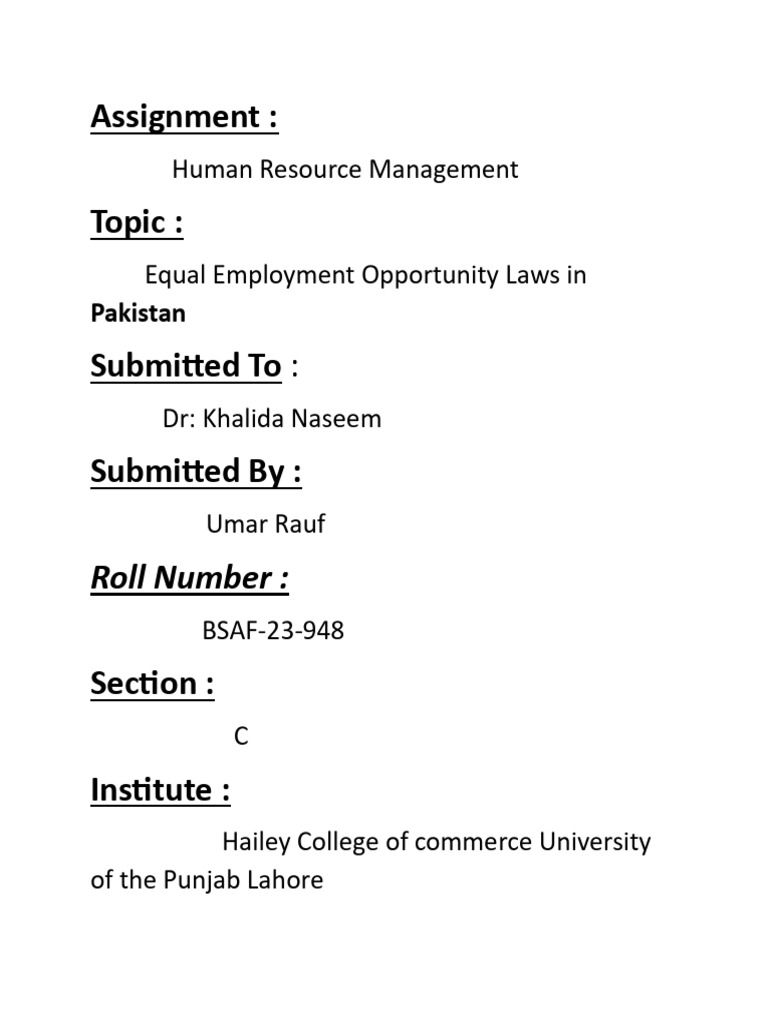 HRM Assignment | PDF