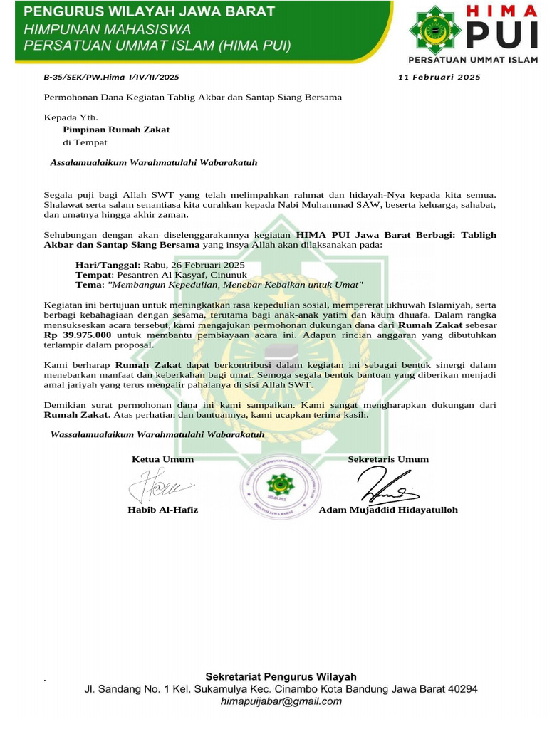 HIMA PUI-rumahzakat-ALKAsyaf | PDF