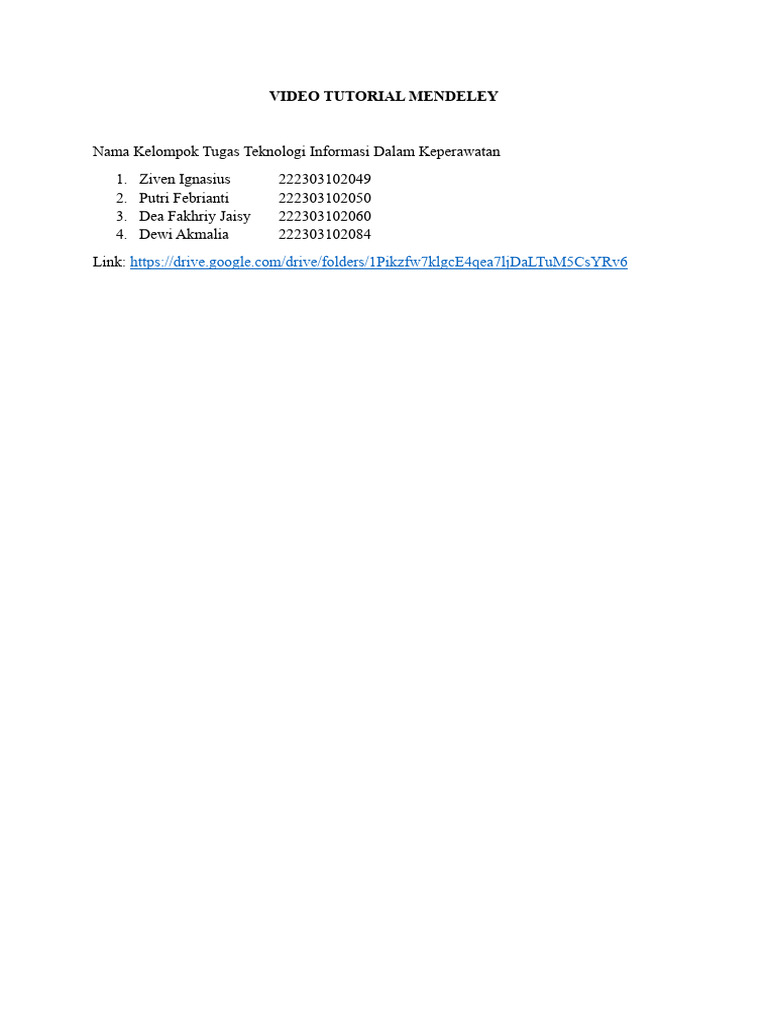 Video Tutorial Mendeley | PDF