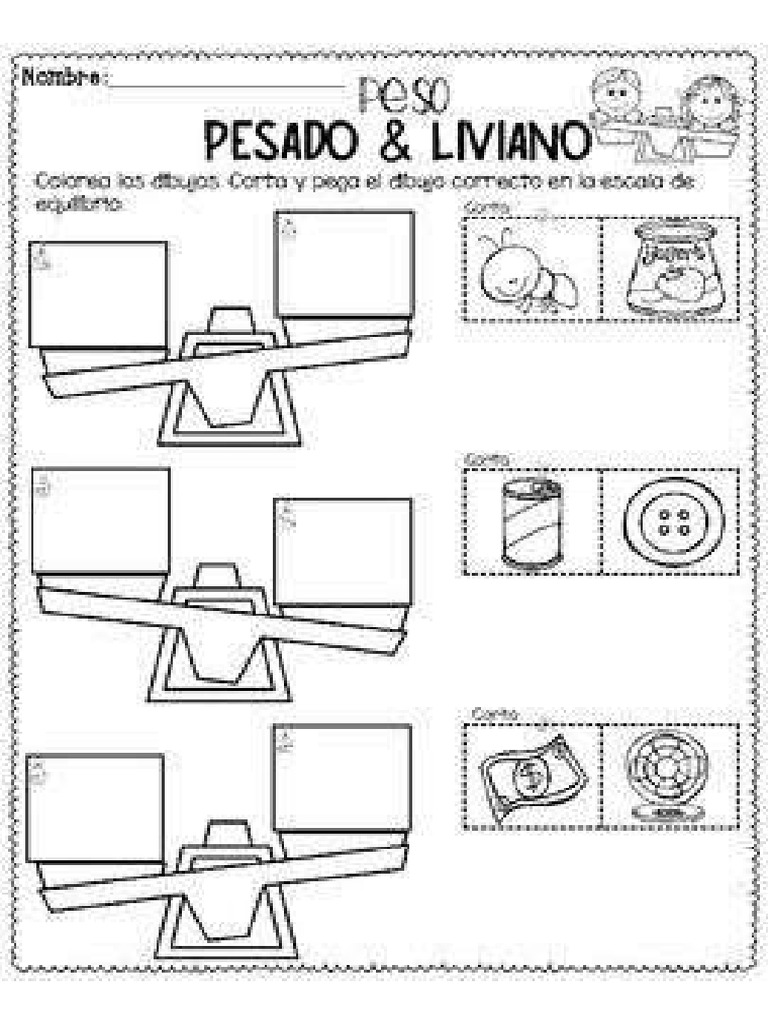 Peso - Pesado y Liviano - Weight - Heavy and Light in Spanish | PDF