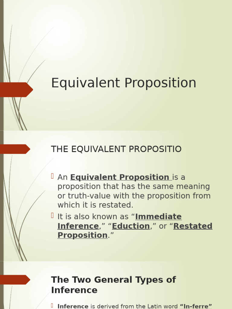 Equivalent Proposition | PDF | Inference | Proposition