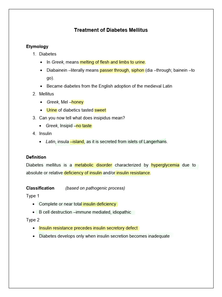 Understanding Diabetes Mellitus Treatment | PDF | Insulin | Diabetes