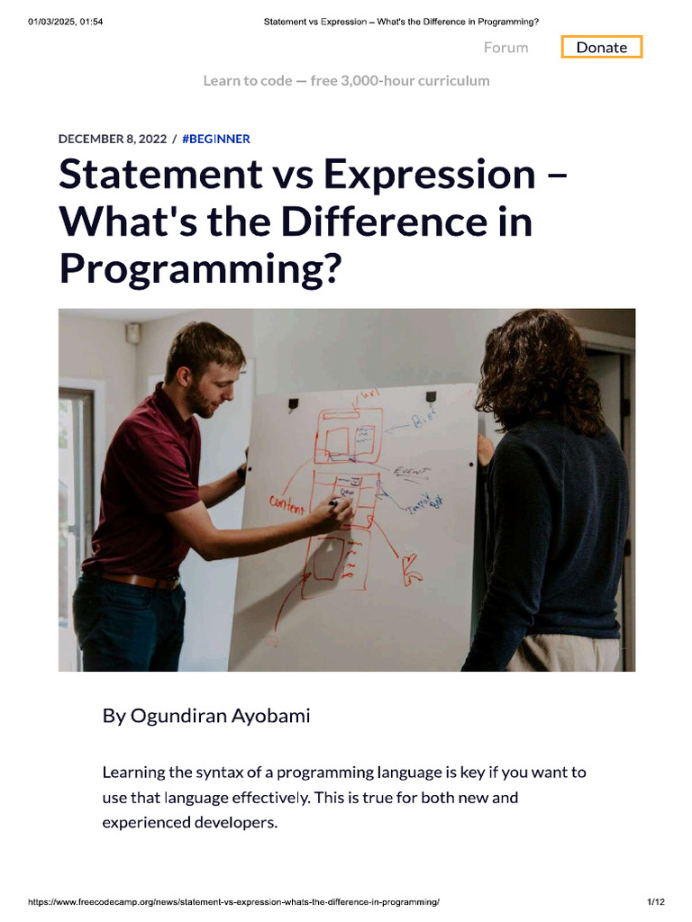 Expression Vs Statement | PDF