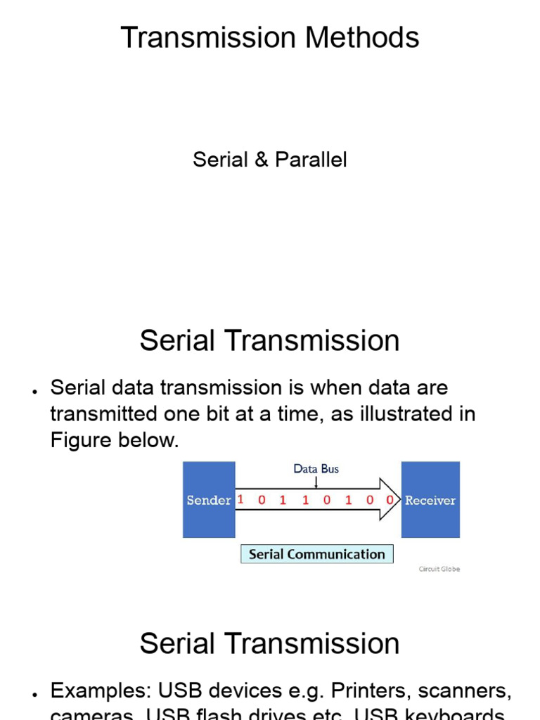 Serial and Parallel Transmission | PDF | Broadband | Digital Signal