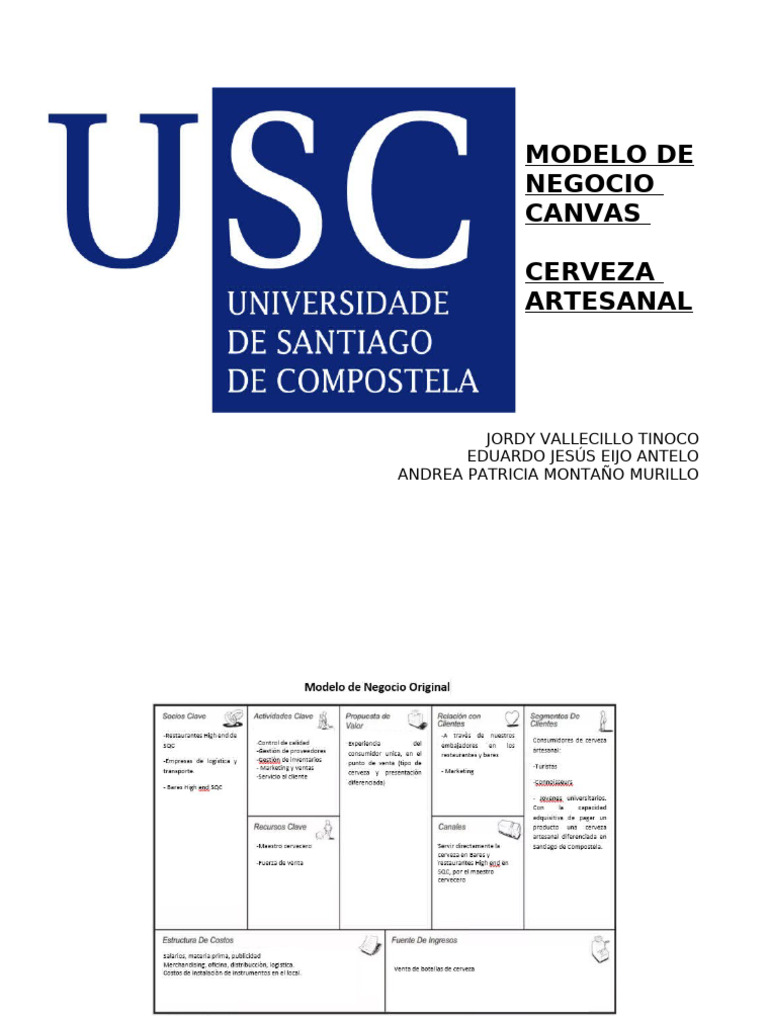Modelo Canvas para Cerveza Artesanal | PDF