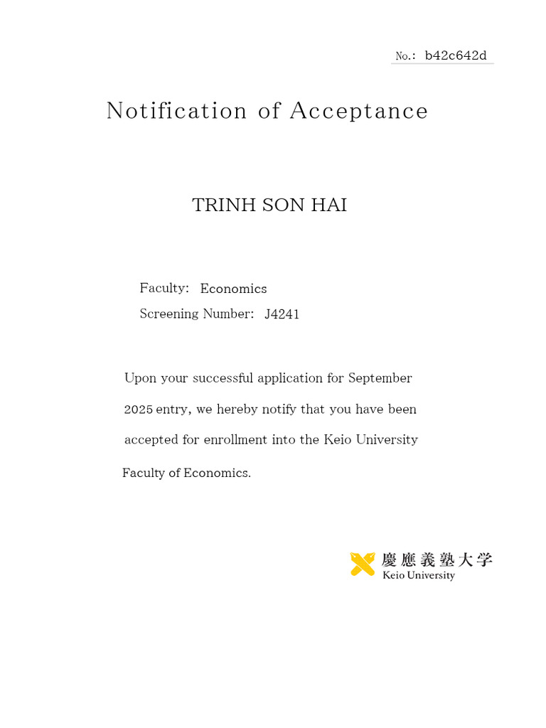 Notification of Acceptance | PDF