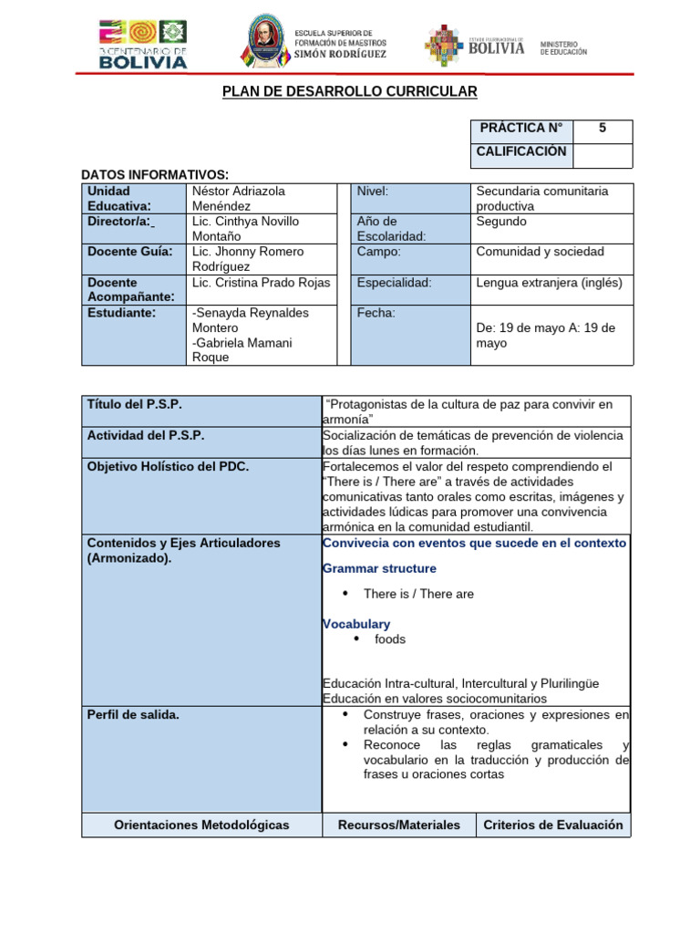 Segundo Pdc 5-2025 | PDF | Aprendizaje | Comunicación humana