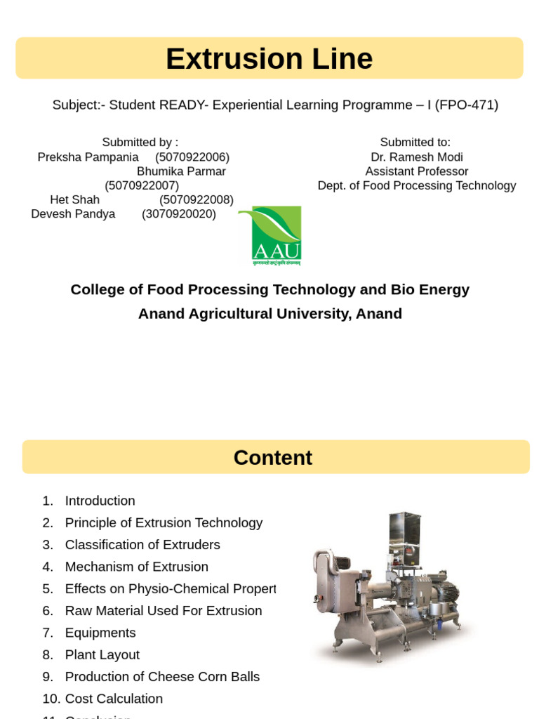 Extrusion G10 Final | PDF | Extrusion | Starch