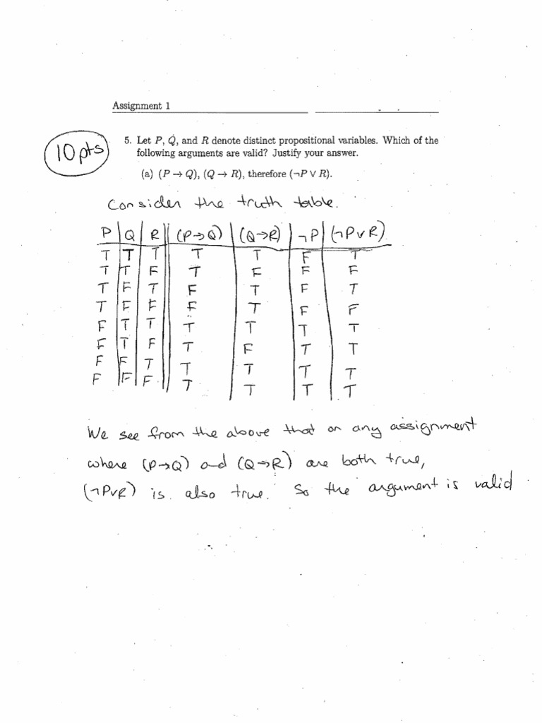 Assignment01 Solutions 5 | PDF | Logic | Mathematical Logic