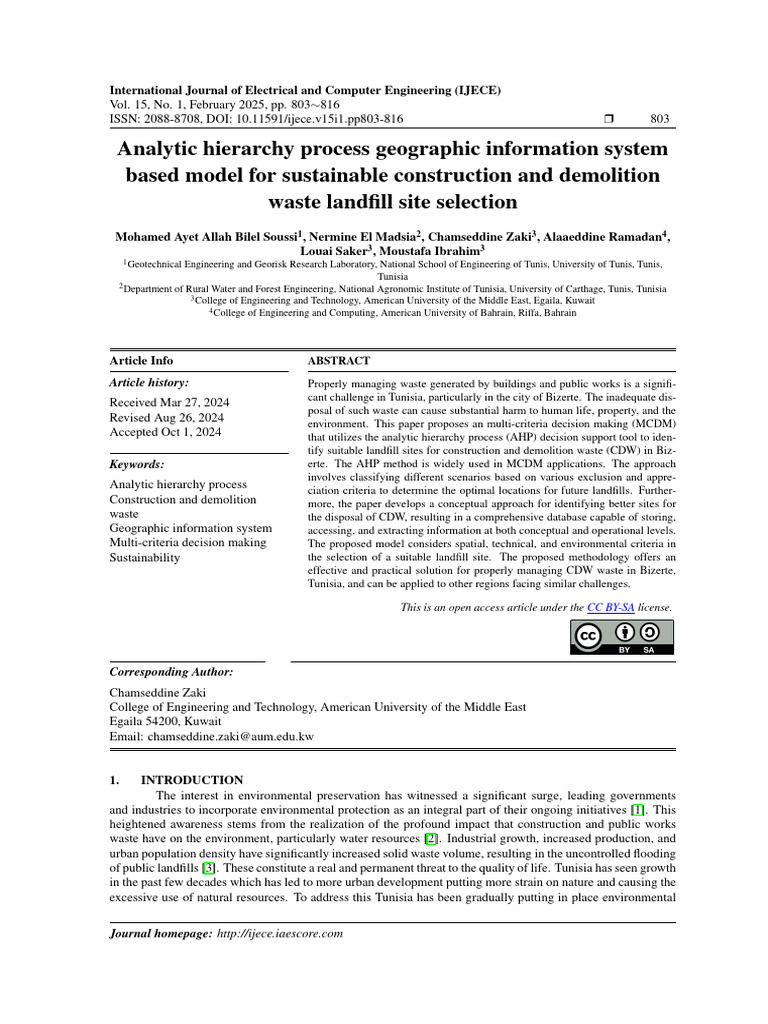Analytic Hierarchy Process Geographic Information System Based Model For Sustainable ...