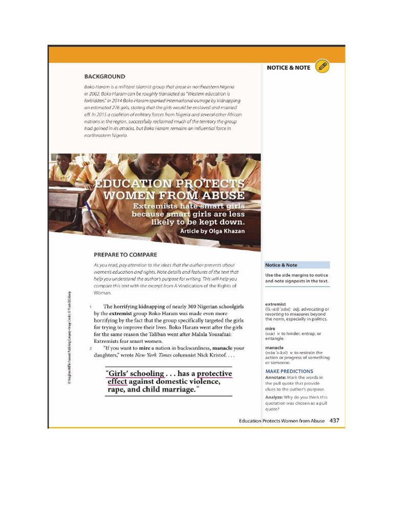 Education Protects Women From Abuse (Artical) | PDF