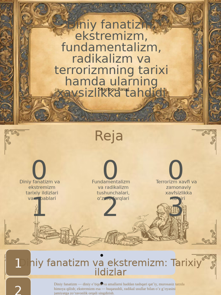 Diniy Fanatizm, Ekstremizm, Fundamentalizm, Radikalizm Va Terro | PDF