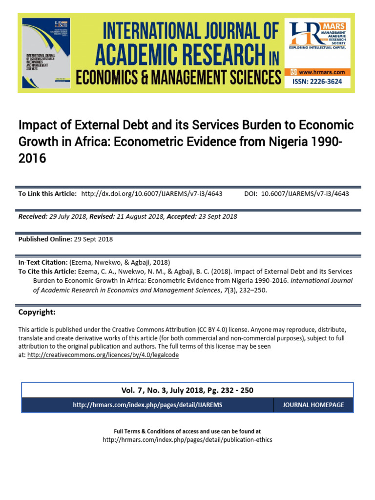 Impact of External Debt and Its Services Burden To | PDF | Debt ...