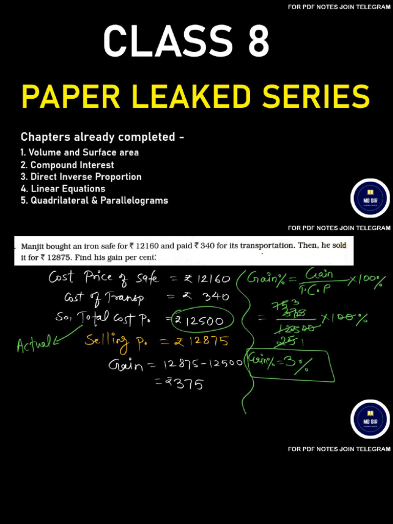 Profit and Loss Paper Leaked | PDF