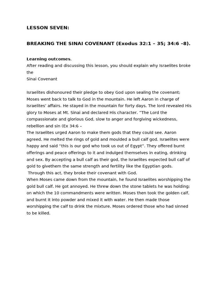 Breaking of The Sinai Covenant | PDF