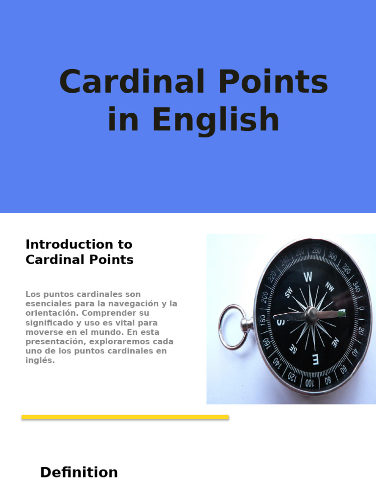 Cardinal Points in English | PDF | Brújula | Navegación