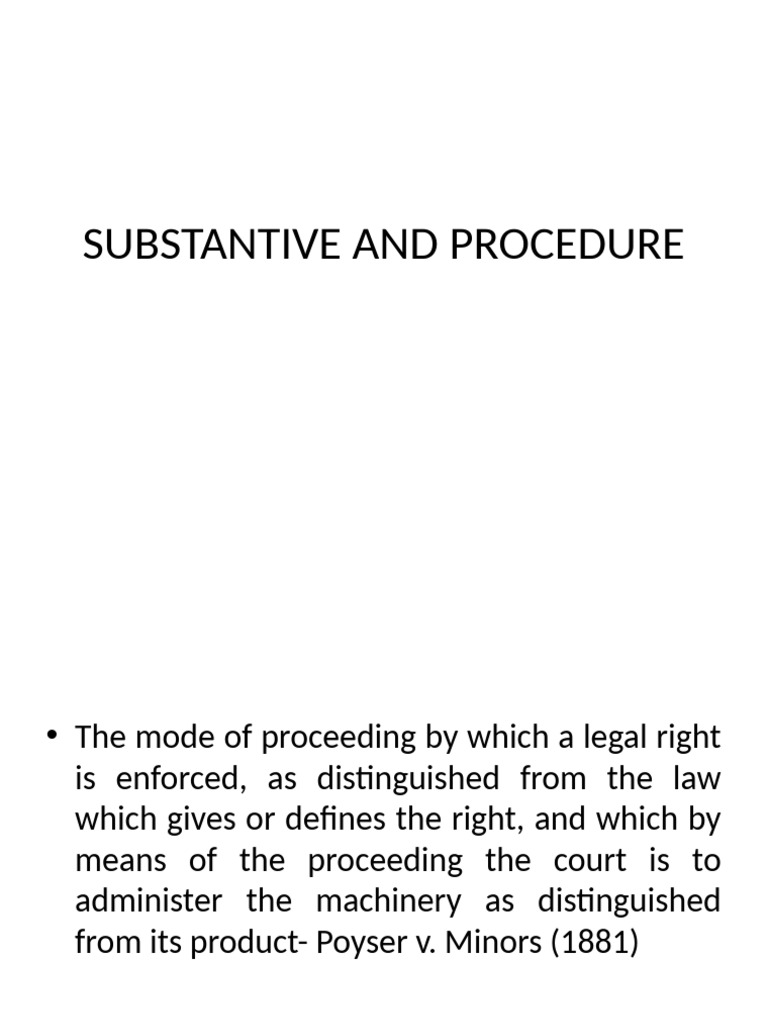 Substantive and Procedure | PDF | Procedural Law | Crimes